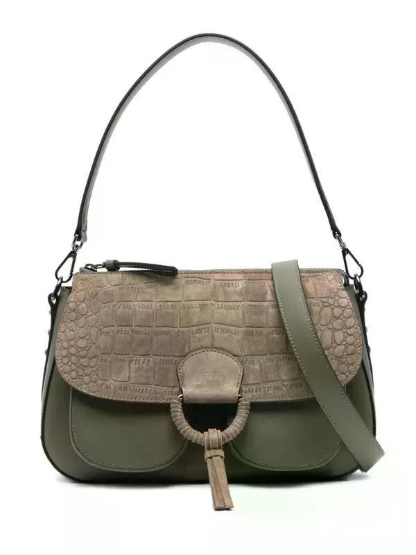 CROMIA Ermione Crocodile-effect Shoulder Bag - Green