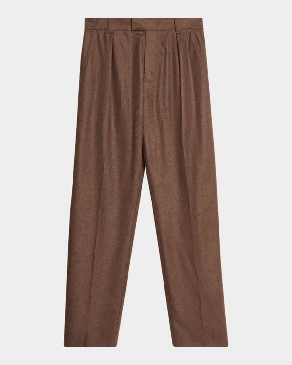 Loro Piana Reinga Pleated Wool-cashmere Trousers - Wafer Skyland