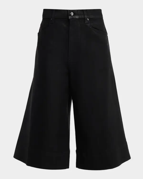Paige Eva Gaucho Coated Denim Jeans