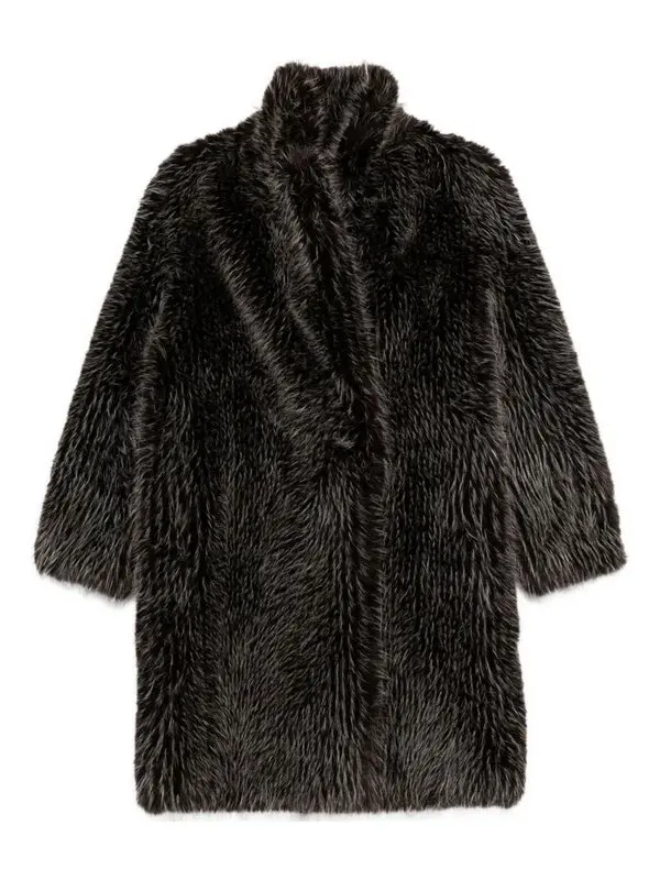 VALENTINI 1972 Faux Fur Funnel-neck Coat