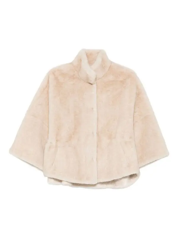 VALENTINI 1972 Faux Fur Funnel Neck Jacket