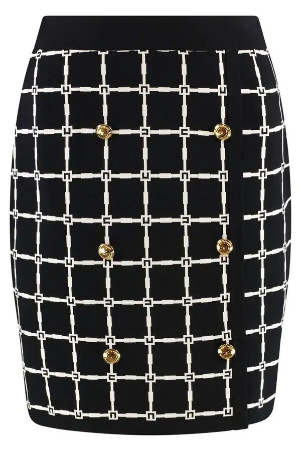 Elisabetta Franchi Jacquard Knit Mini Skirt