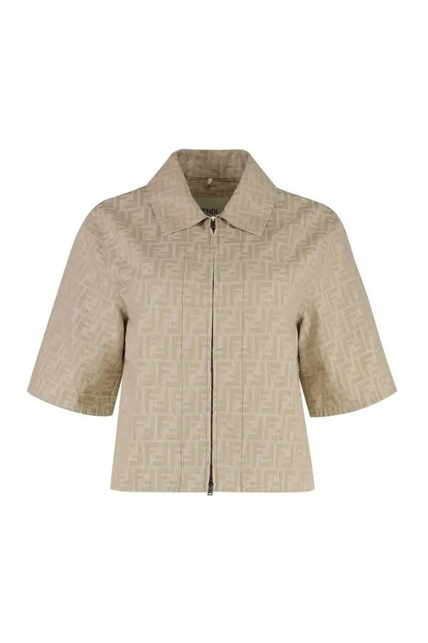 Fendi Cotton-linen Blend Jacket - Beige