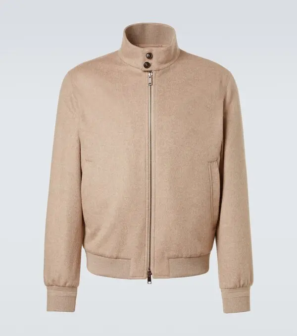 Zegna Cashmere Bomber Jacket - Beige
