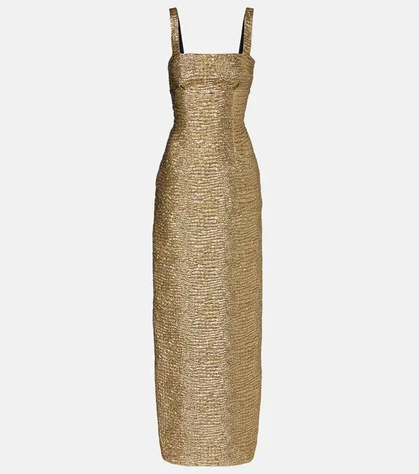 EMILIA WICKSTEAD Micheline Metallic-effect Seersucker Gown