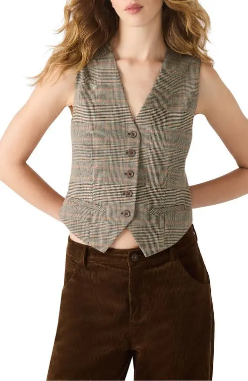 Steve Madden Barrett Plaid Vest - Brown
