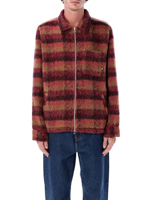 HUF Megablast Plaid Fuzzy Jacket - Berry