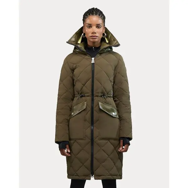 ALPENHAUS Arly Elongated Hybrid Puffer Coat - Dark Olive