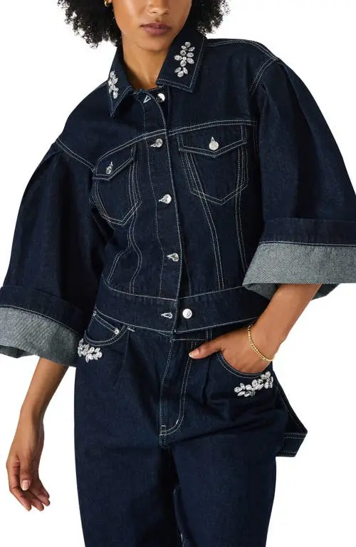 Steve Madden Rhinestone Embellished Denim Jacket