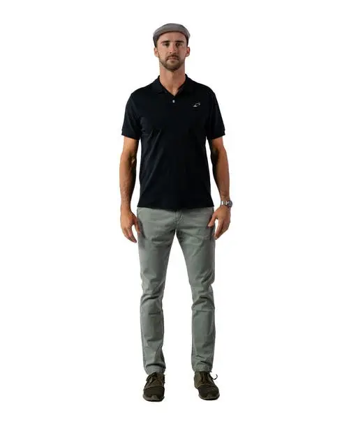 WOODPECKER Pima Cotton Polo Shirt - Black