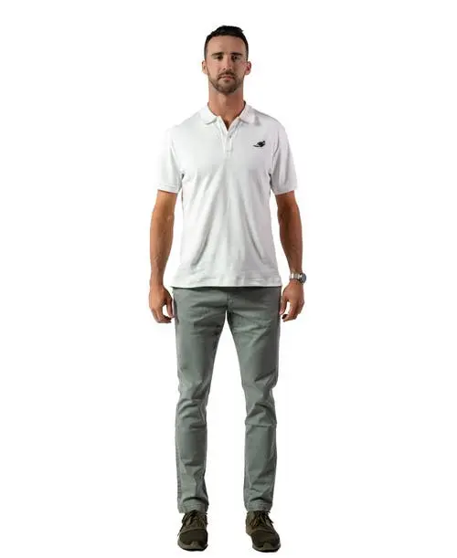 WOODPECKER Pima Cotton Polo Shirt - White