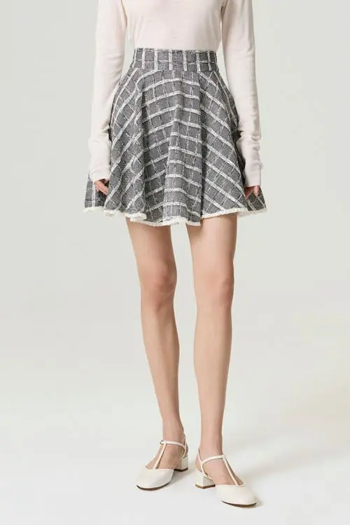 NOCTURNE Ruffled Hem Mini Skirt