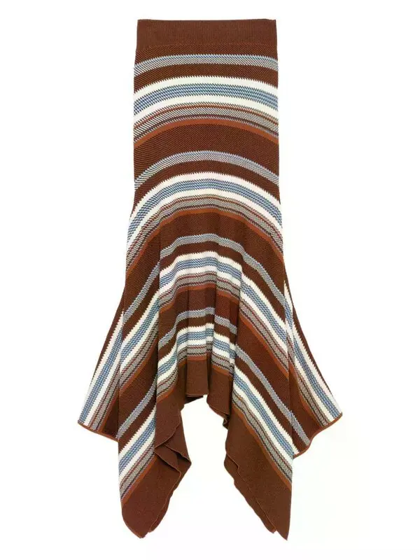 Monse Striped Jacquard Cascade Midi Skirt