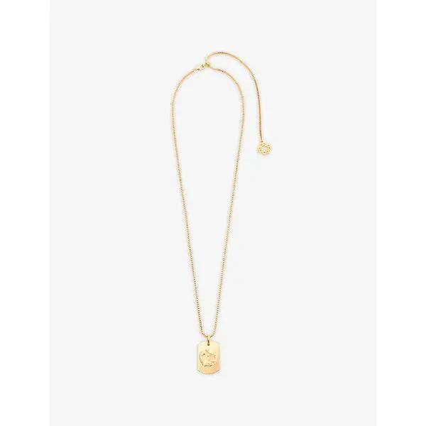 Maje Zodiac Plaque Metal Necklace - Pisces