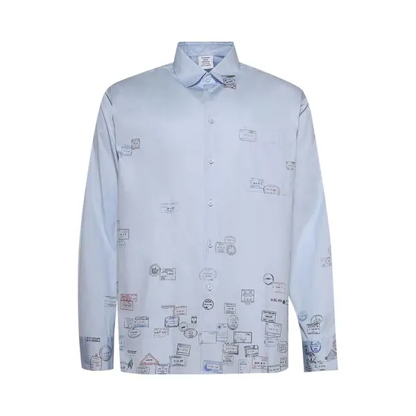 Vetements Passport Stamps Shirt - Blue