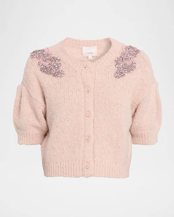 Cinq À Sept Millicent Embellished Cardigan - Blush Petal