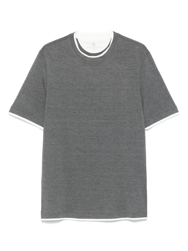 Brunello Cucinelli Silk Blend T-shirt - Grey