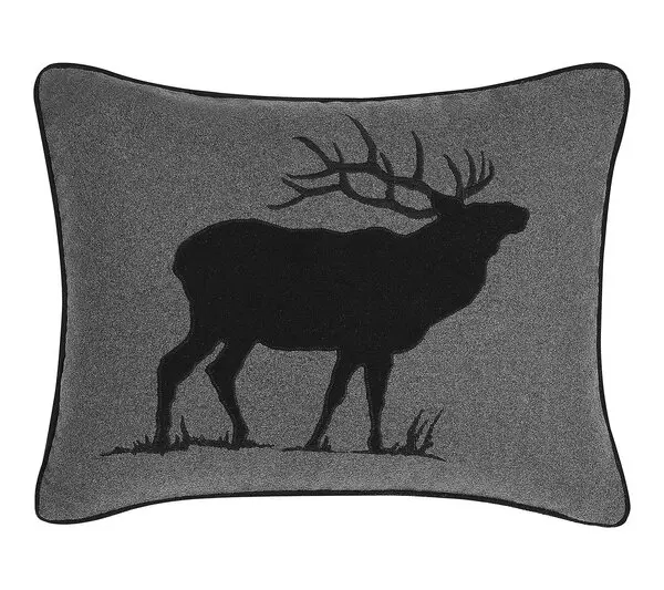 Eddie Bauer Elk Black Applique 16x20 Breakfast Pillow