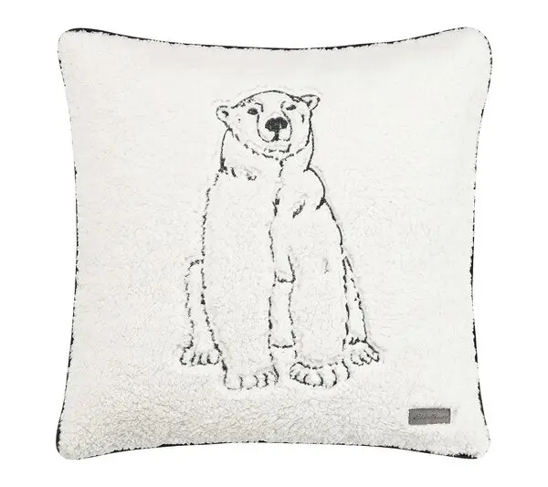 Eddie Bauer Cozy Polar Bear 20x20 Square Pillow