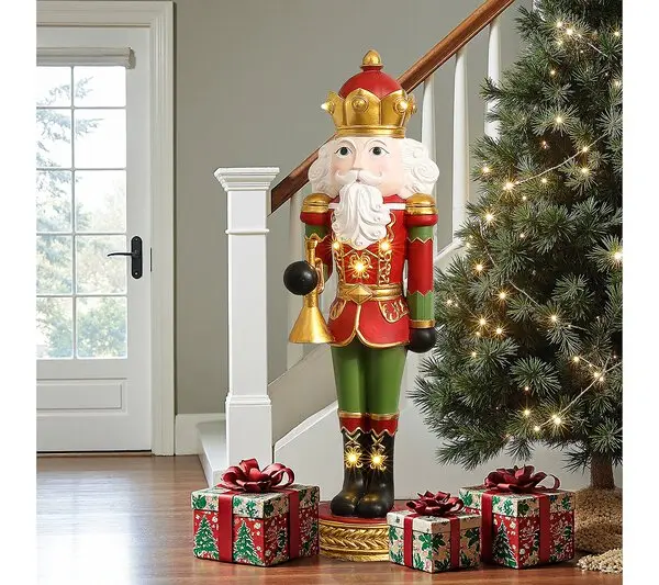 LUXEN HOME Luxenhome 4ft Lighted Nutcracker Bugling Soldie R, Xmas Decor