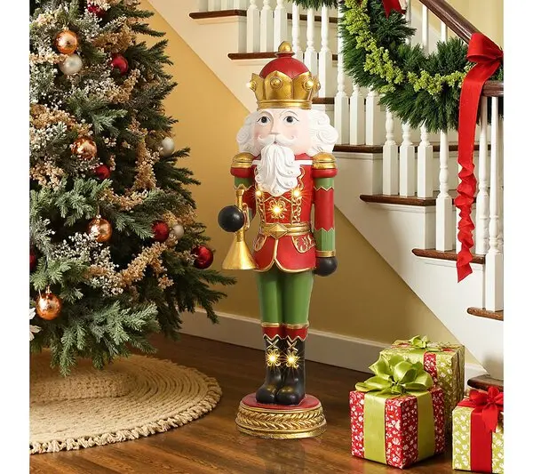 LUXEN HOME Luxenhome 3ft Lighted Nutcracker Bugling Soldie R, Xmas Decor