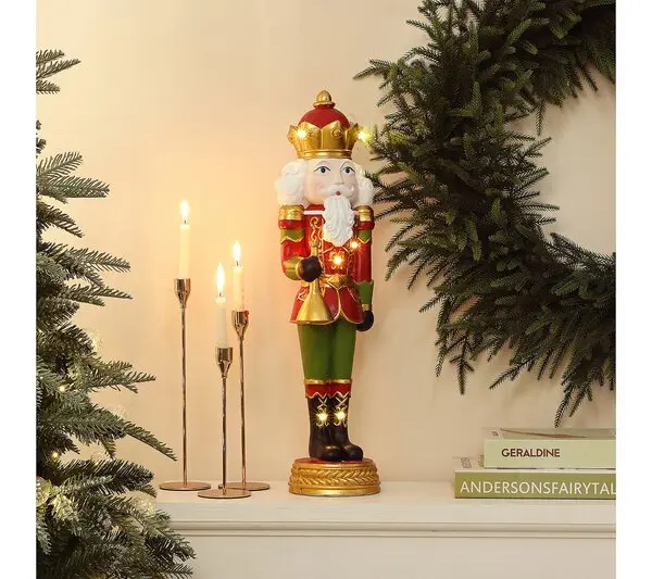 LUXEN HOME Luxenhome 2ft Lighted Nutcracker Bugling Soldie R, Xmas Decor