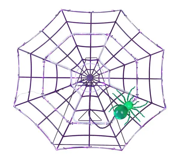 MR. HALLOWEEN 4ft Outdoor Animated Spider Web P Urple Web