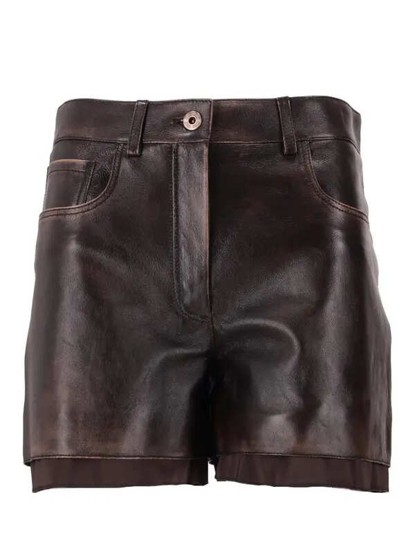 Miu Miu Nappa Leather Shorts