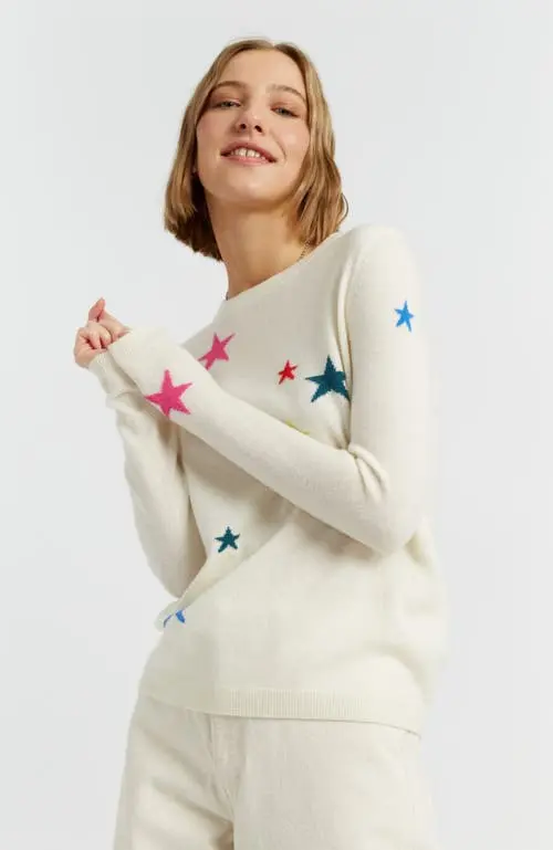 Chinti & Parker Star Intarsia Wool Cashmere Sweater - Cream/multi