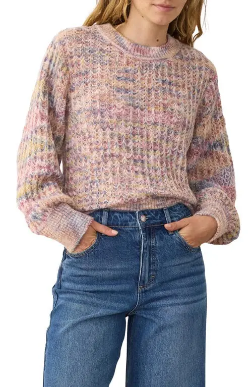 Marine Layer Alma Blouson Sleeve Sweater - Rose Multi