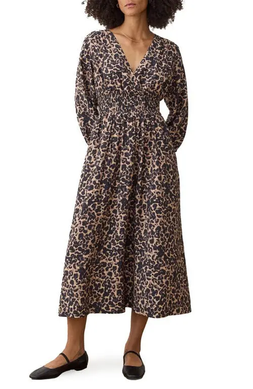 Marine Layer Daphne Animal Print Maxi Dress - Leopard