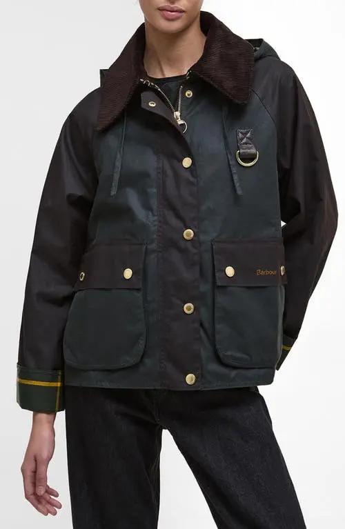 Barbour Reighton Water Resistant Waxed Cotton Jacket - Sage/rustic/ancient