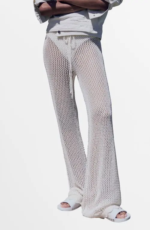 Mango Open Stitch Flare Drawstring Pants