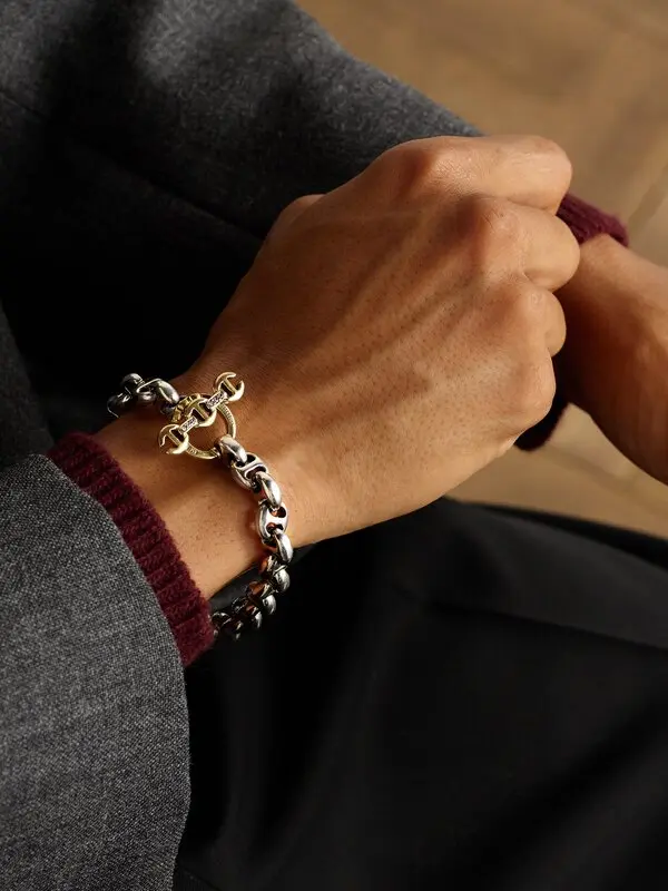 Hoorsenbuhs Sterling And Diamond Open-link Chain Bracelet