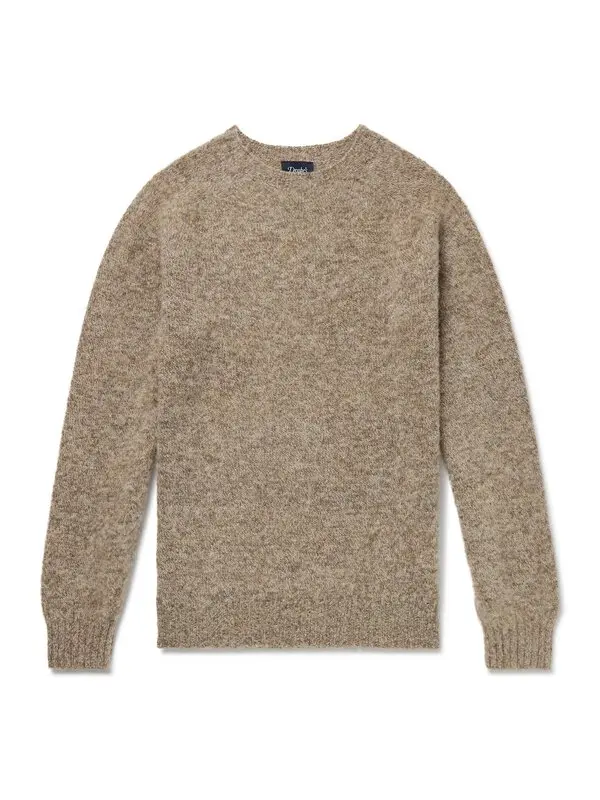 DRAKE'S Brushed Shetland Wool Sweater