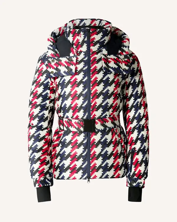 Perfect Moment Candice Down Parka Jacket - Houndstooth