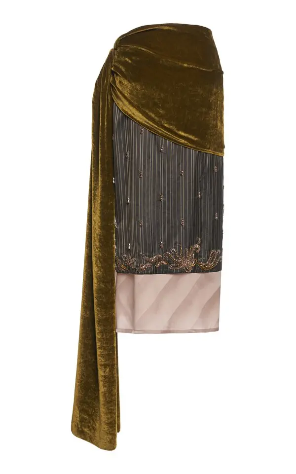 Dries Van Noten Panelled Midi Skirt