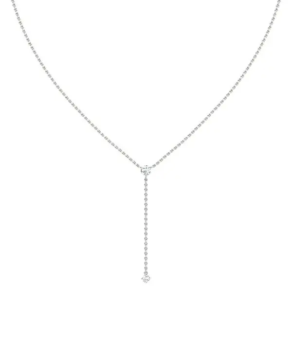 VRAI Duo Lariat Diamond Necklace - White