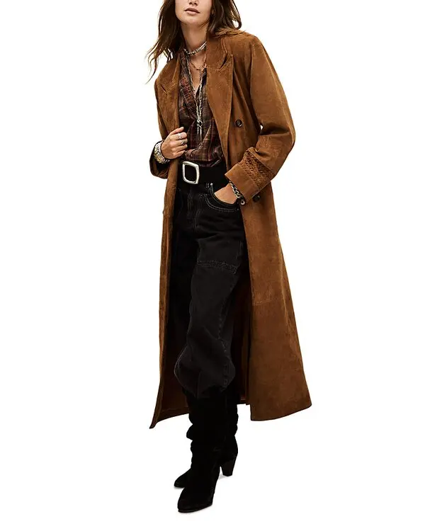 Ba&sh Maina Suede Trench Coat