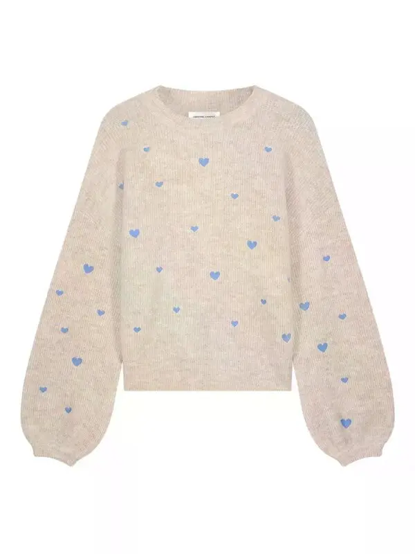FABIENNE CHAPOT Heart-embroidered Balloon-sleeve Sweater