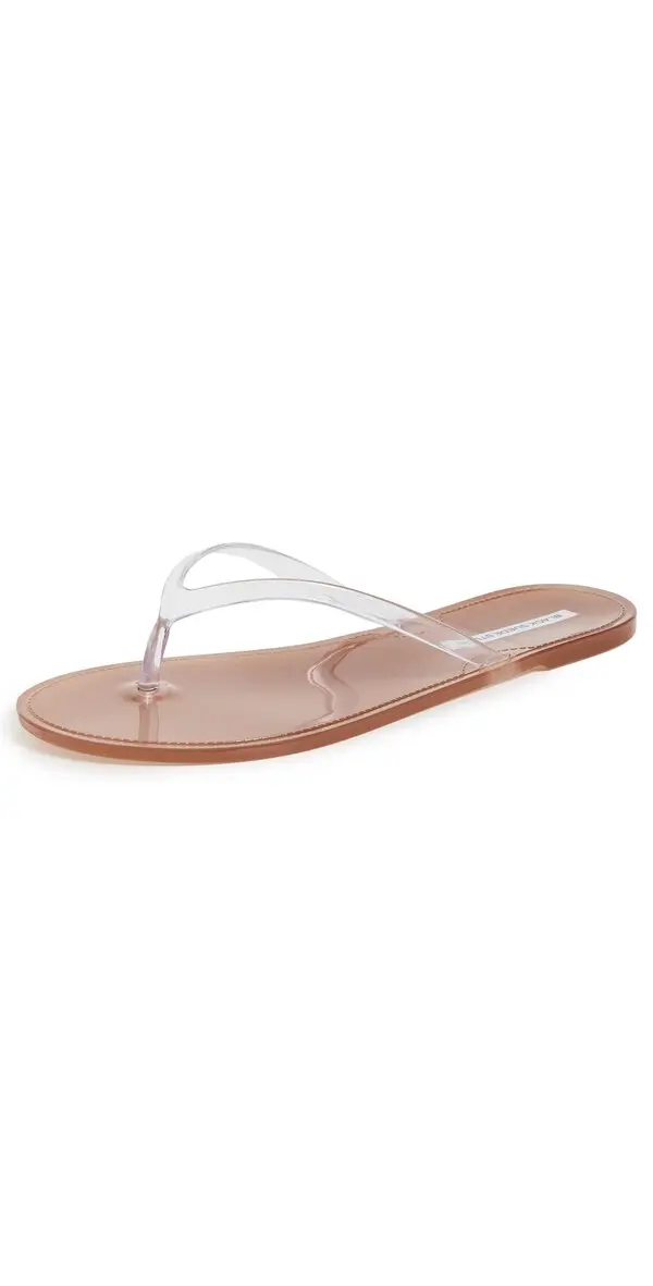 BLACK SUEDE STUDIO Crystal Jelly Flip Flops - Old Rose/clear