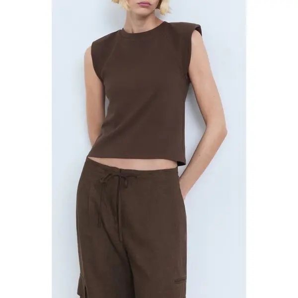 Mango Padded Shoulder T-shirt
