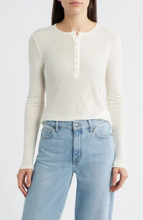 MAVI Long Sleeve Henley - Marshmallow