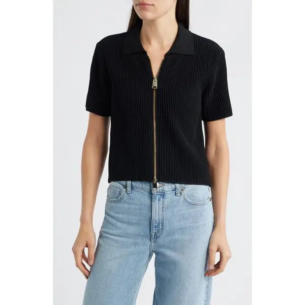MAVI Front Zip Ribbed Sweater