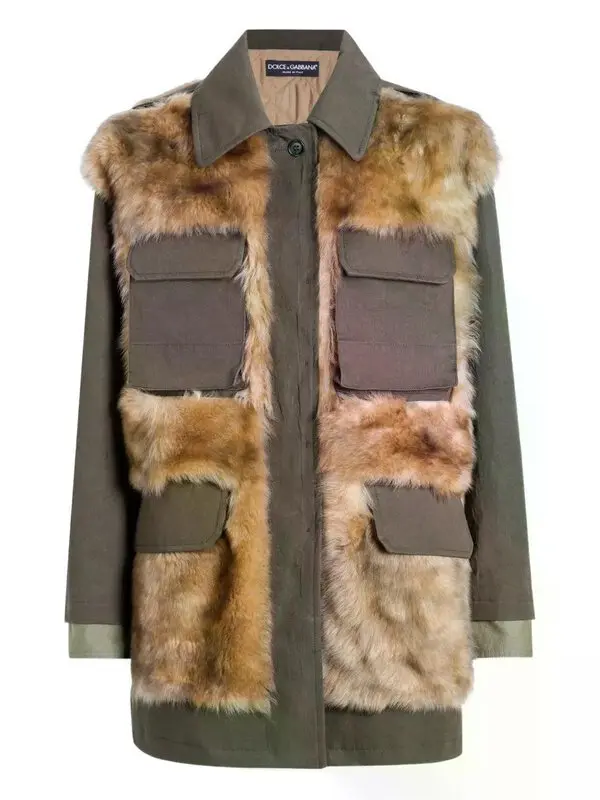 Dolce & Gabbana Fur-trimmed Belted Coat