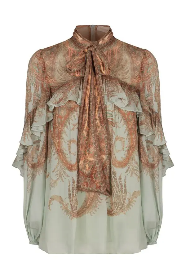 Zimmermann Memento Ruffle Blouse - Multicolor