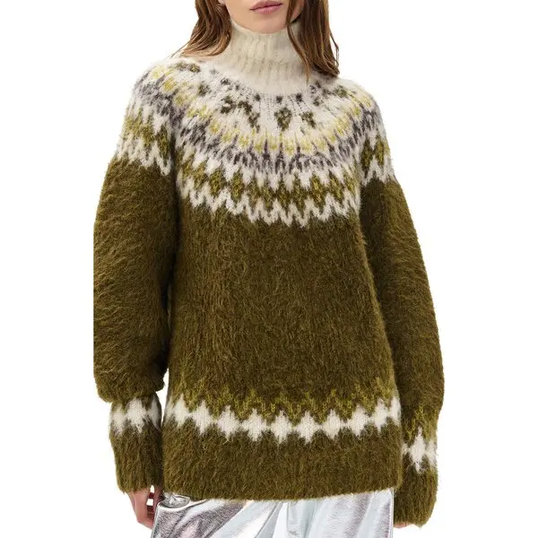 Rag & Bone Beth Oversized Fair Isle Alpaca-blend Turtleneck Sweater