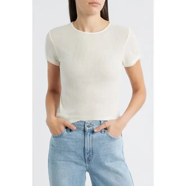 MAVI Wool Blend T-shirt - Marshmallow