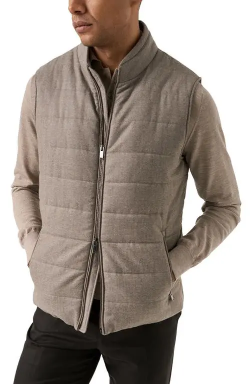 Eton Quilted Wool Vest - Light Beige