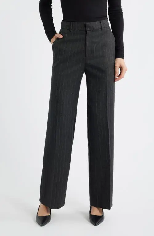 FRAME Relaxed Pinstripe Straight Leg Trousers